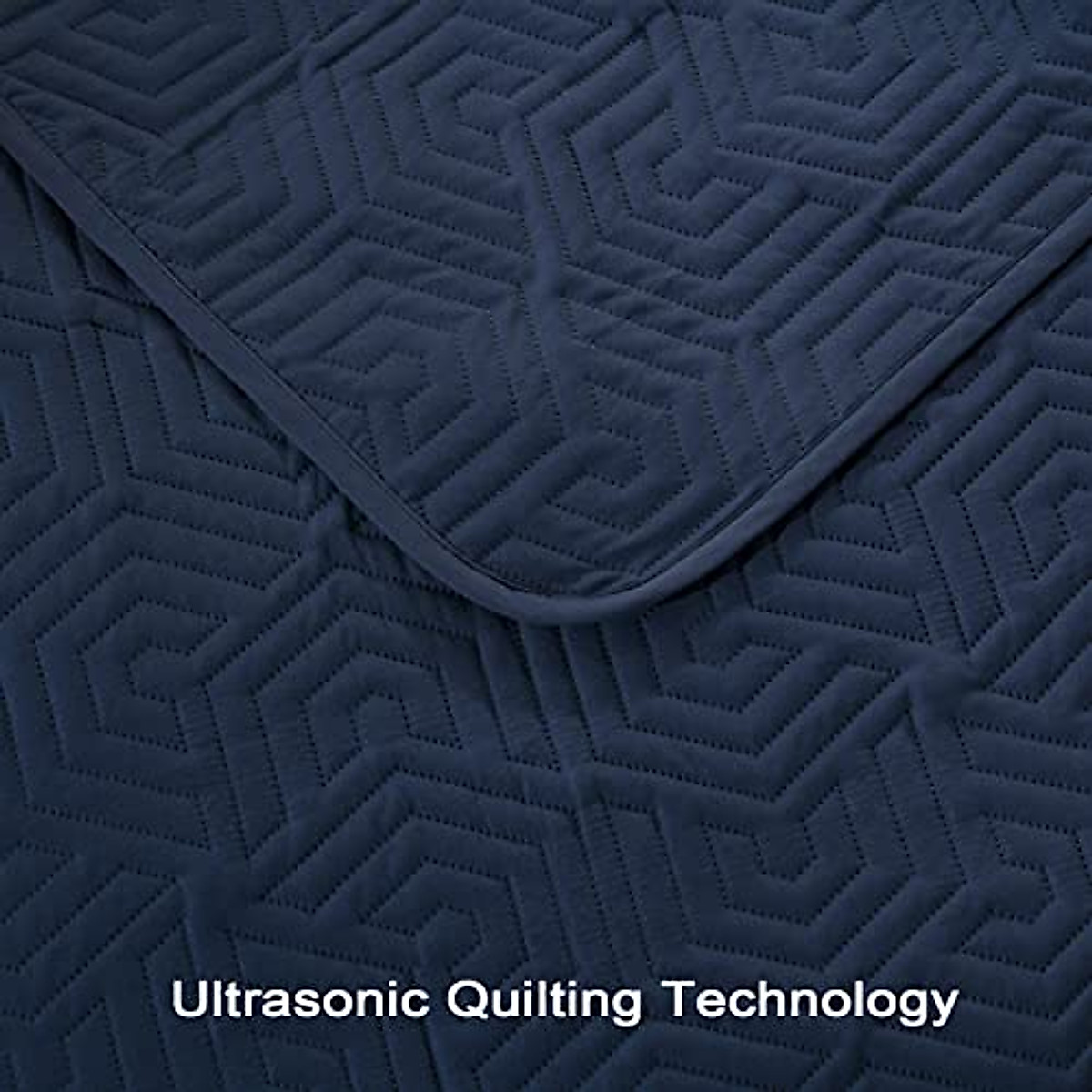 COZYART Navy Blue Quilt Set Queen Size