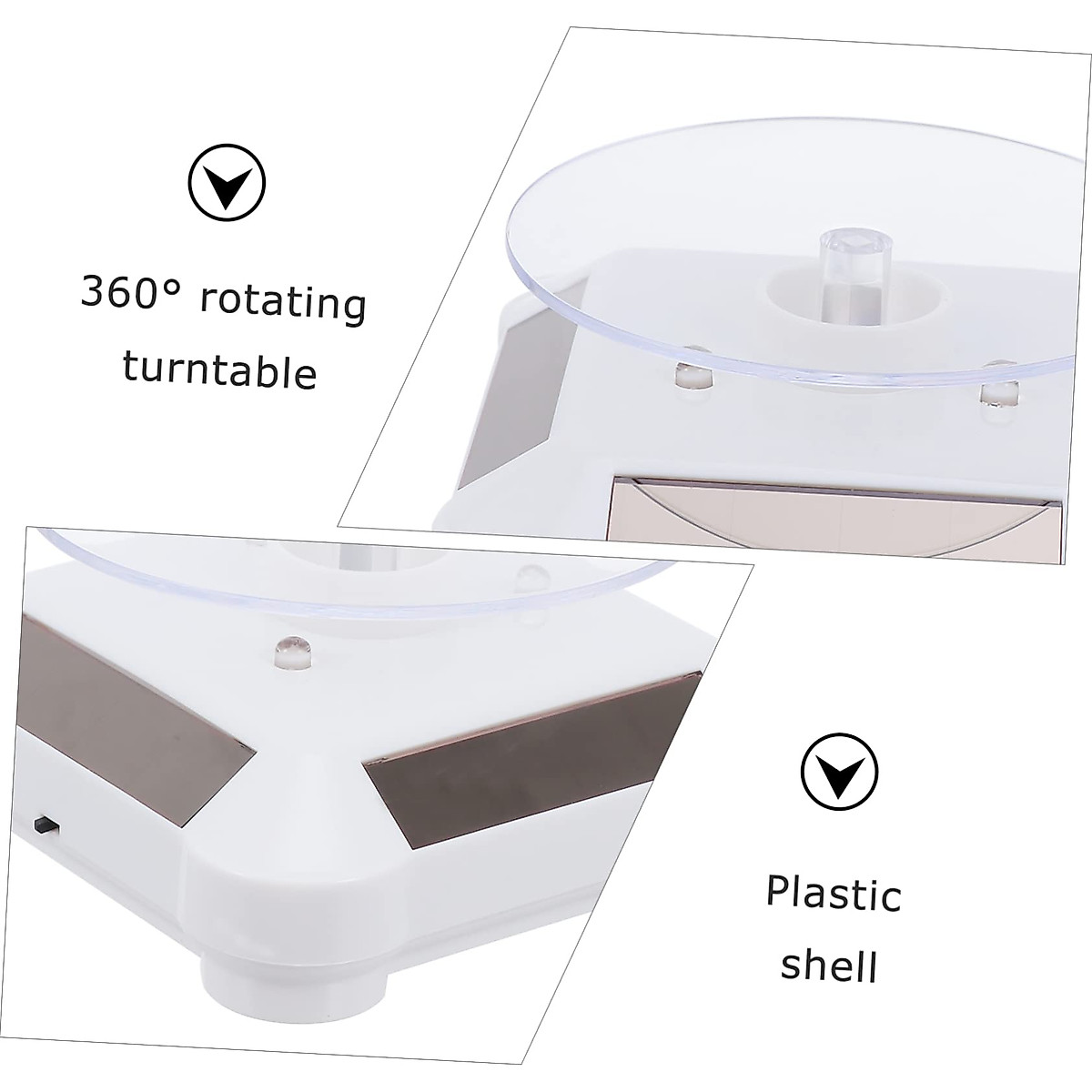 SEWACC Solar Jewelry Showcase Turntable Display Stand Led Lights Rotating Rack Odor for Shop and Home Decor
