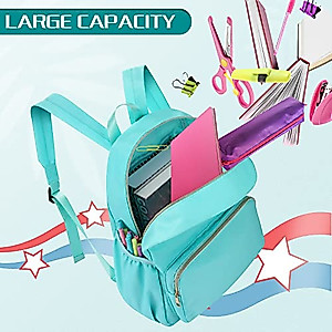 Cunno 2 Pcs Nylon Preppy Backpack for School Waterproof Lightweight Backpack Unisex Backpack for Teenage, Kids, Students (Blue)