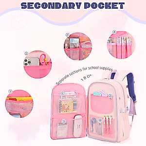 LANSHIYA Kawaii Backpack for School Girls Bunny Backpack Kids Casual Bookbag Cute Outdoor Daypack