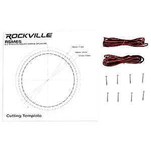 (6) Rockville RSM65W 6.5" Slim Marine Boat Speakers+6-Ch Amp+Bluetooth Receiver