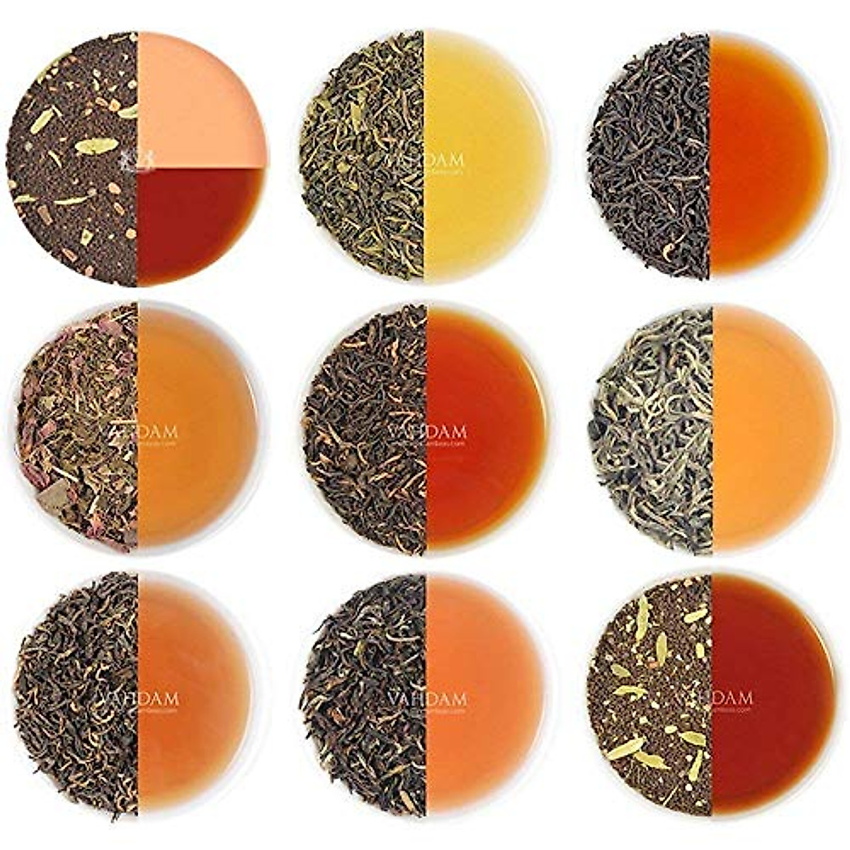VAHDAM, Assorted Loose Leaf Tea Sampler - 10 Teas, 50 Servings | Tea Variety Pack - Black Tea, Green Tea, Oolong Tea, Chai Tea, White Tea | Brew as Hot/Iced Tea, Kombucha Tea