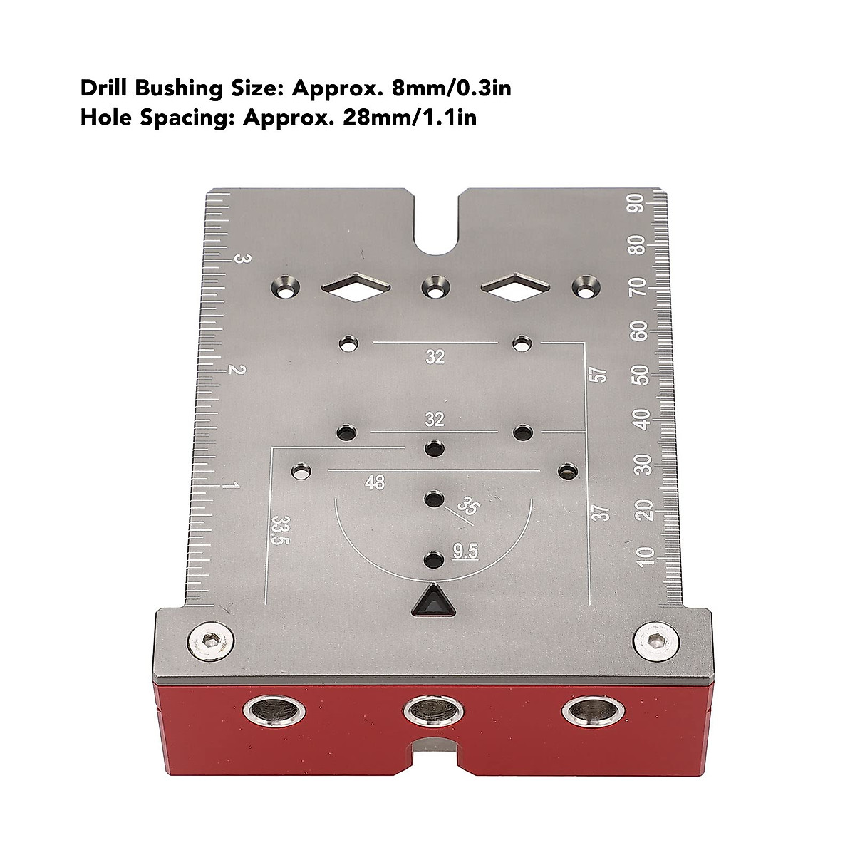 Stainless Steel Cup Style Concealed Hinge Jig with Clamp,35mm Drilling Guide Hole Punch Locator Kit for Cabinet Door Hinges Inset Improve Mounting Efficiency (L)