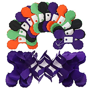 Black-Purple Orange Green Halloween Party-Decorations - 157Ft Four-Leaf Clover Streamers Garland Hanging Banner,Birthday Wedding Baby Bridal Shower Decor Hugtmr