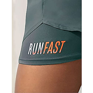 YOAKUKA Women's 2 in 1 Workout Shorts Gym Workout Yoga Running Biker Tennis Skirts Clothes Summer Green