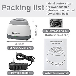 SWDTLAB 4000rpm Mini Lab Vortex Mixer Portable Paint Shaker Mixer with Touch Function for Eyelash Sharker Glue Adhesives Gel Polish and Test Tubes Acrylic Paints Mixing,Grey