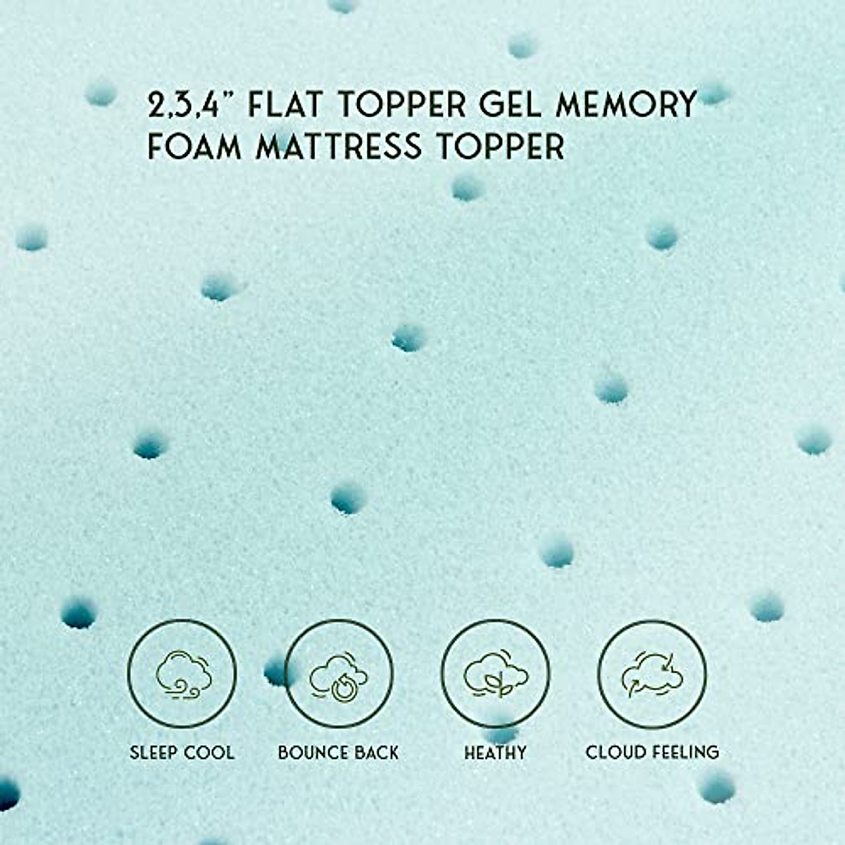 Memory Foam Mattress Topper, 2 inch Gel-Infused Memory Foam Ventilated Bed Mattress Topper Cooling Pad Removable Fitted Bamboo Rayon Cover CertiPUR-US Certified by Lazycat (King)