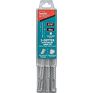 Makita B-61248 5/16" x 6" SDS-Plus Bit, 3-Cutter, 10/Pk