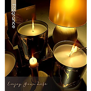 Scented Candles, Premium Peach Amber Candles for Home Scented, 7oz Large Fall Aromatherapy Candle, Soy Candles Gifts for Her Stress Relief, Christmas Birthday Gifts for Women with Black Gold Gift Box