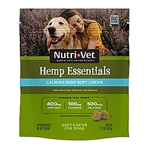 Nutri-Vet Hemp Calming Soft Chews for Dogs- with Chamomile and Melatonin - Peanut Butter & Honey Flavor - 12.7 Ounces