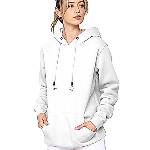 Made By Johnny WSK2375 Hoodie Hoody with Airpods Strap Anti-Lost Leash String - Compatible with Airpods Pro/2/1 M White