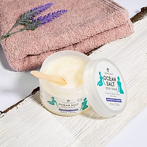 Ocean Salt Body Scrub, Handcrafted scrub with Lavender oil, Scrub with Essential Oils, Detox body scrub, Exfoliating Salt Scrub to Exfoliate & Moisturize Skin, Deep Cleansing