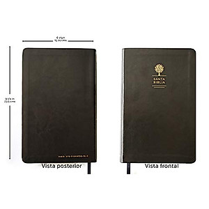 Biblia Reina Valera 1960 letra grande. Símil piel negro, índice, tamaño manual / Spanish Bible RVR 1960. Handy Size, Thumb Index, Large Print, Black Leat