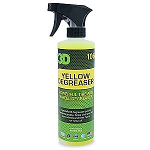 3D Yellow Degreaser Wheel & Tire Cleaner - Safely Removes Brake Dust & Dirt from Wheels & Tires - All-in-One Car Wash Detailing Spray 16oz.