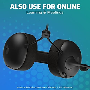 PDP Gaming LVL40 Stereo Headset with Mic for Nintendo Switch - PC, iPad, Mac, Laptop Compatible - Noise Cancelling Microphone, Lightweight, Soft Comfort On Ear Headphones, 3.5mm jack - Black