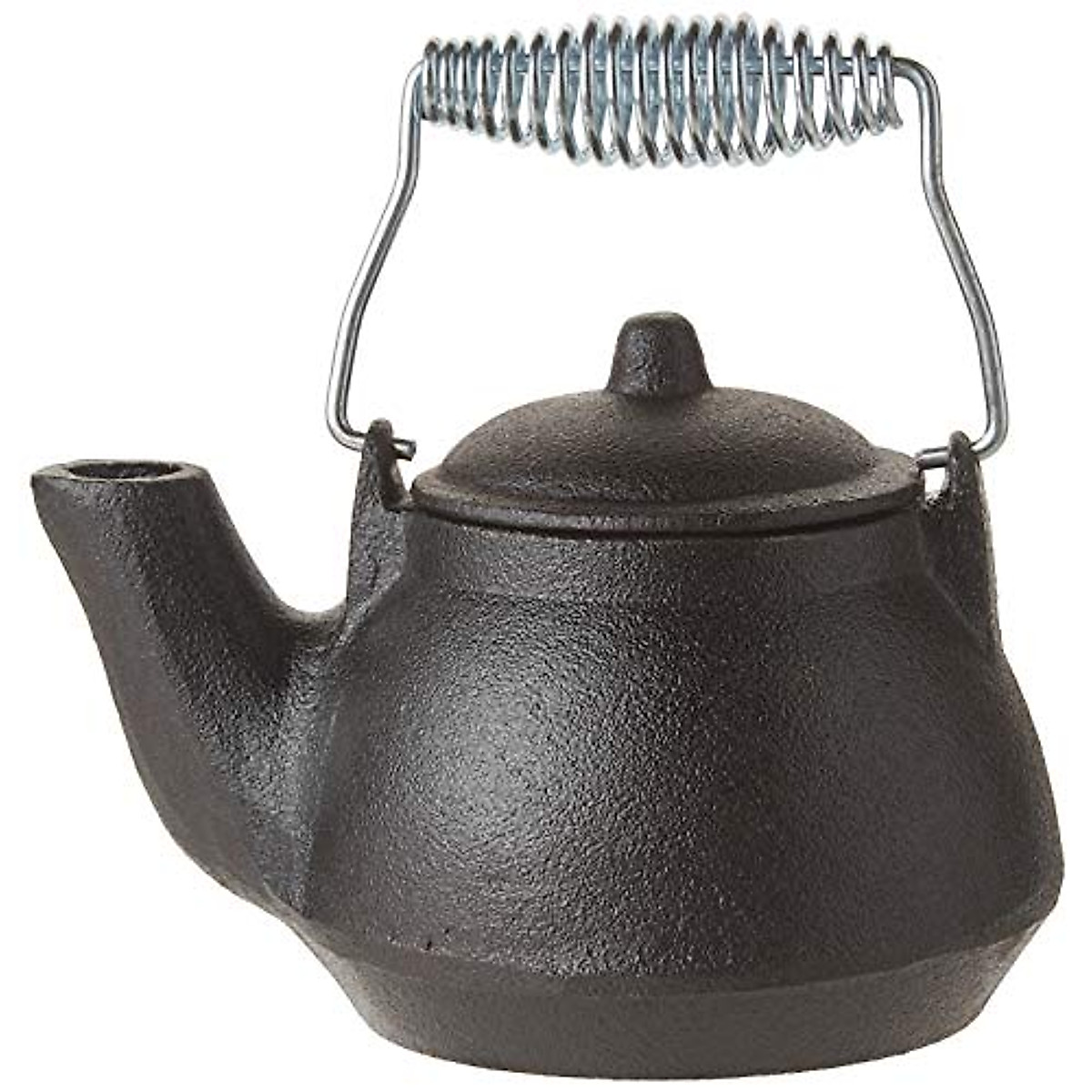 Old Mountain 10179 Cast Iron Mini Tea Kettle with Silver Handle, 1.5 Cups, Black, Iron
