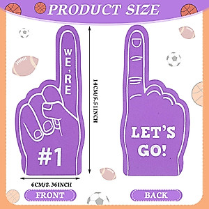 Sinmoe 24 Pcs Mini Foam Finger Sport Fan Foam Mini Finger, We're #1 Sports Themed Party Supplies for Baseball Basketball Soccer Events Team Gifts(Purple)