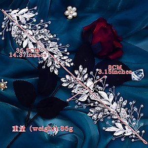 HONGMEI Bridal Headpiecees for Wedding Hair Accessories for Brides Rhinestone Wedding Headband for Women and Girls