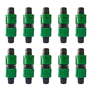 Alovexiong 10 Pieces Drip Irrigation Coupling, 5/8 Inch Universal Connector Drip Tubing Fittings, Compatible with Most 16-17 mm Drip Tape AG Tubing Drip or Sprinkler Systems