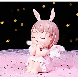 Guardian Angel Cute Piggy Bank for Girls Makes a Perfect Unique Gift, Nursery Décor, Keepsake, Baby Baptism Gift, or Savings Piggy Bank for Baby Pink