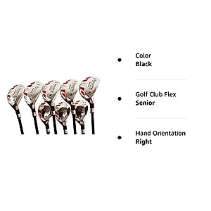 iDrive Hybrids Senior Men’s Golf All Complete Full Set, which Includes: #3, 4, 5, 6, 7, 8, 9, PW Senior Flex with Premium Arthritic Grip Right Handed Utility “A” Flex Clubs