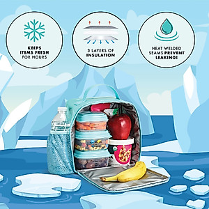 Fit+Fresh DIY Sticker Insulated Lunch Box, Lunch Box - Lunch Bag, Lunch Box for Girls, Lunch Box for Boys, Lunchboxes