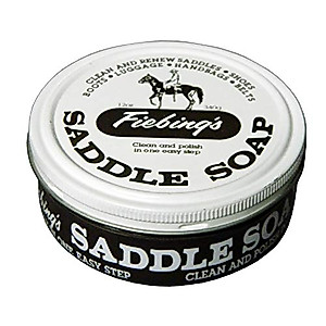 Fiebing's Saddle Soap 12oz - White - Clean, Polish and Maintain Saddles, Shoes, Luggage, Handbags - Thoroughly Cleans & Restores Natural Preservative Leather Oils to Maintain Suppleness & Strength