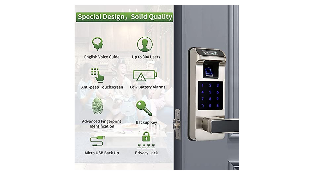 HARFO Keyless Fingerprint Door Lock with OLED Display