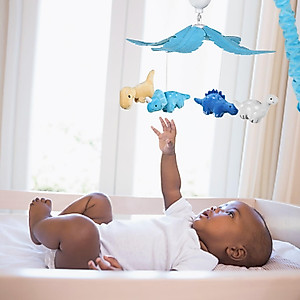 CLYMENE Dinosaur Baby Musical Crib Mobile - Dino Mobile for Crib with 12 Lullabies for Baby Boys and Girls | Dinosaur Nursery Decor