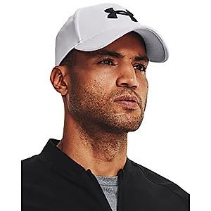 Under Armour Men's Standard Blitzing Cap Stretch Fit, (100) White / / Black, Small/Medium