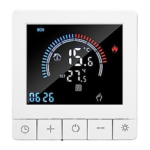 Smart Temperature Controller, LCD Screen Floor Heating Thermostat AC90V-240V 5-60℃ Setting High Accuracy NTC Sensor for Leisure Places (3A WiFi with Linkage)