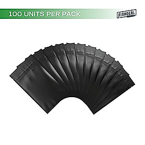100 Pack 6.5x4&quot; Black Mylar Bags for Food Storage &amp; Dried Herbs - Mylar Bag for Edible Packaging - Multi-Usage Smell Proof Mylar Bags - Resealable Smell Proof Bags - Heat Sealable Bags