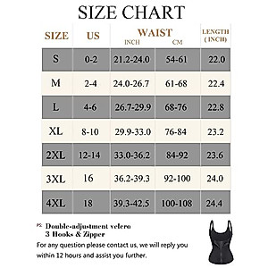 Eleady Women's Underbust Corset Waist Trainer Cincher Steel Boned Body Shaper Vest with Adjustable Straps (L, Black)