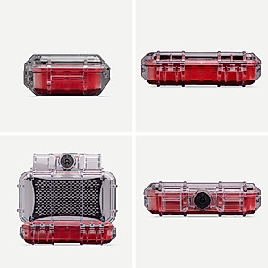Evergreen 56 Clear Waterproof Dry Box Protective Case Colored Rubber Insert - Travel Safe/MilSpec/USA Made - Tackle Organization of Cameras, Phones, Camping, Fishing, Travel, Water Sports (Red)