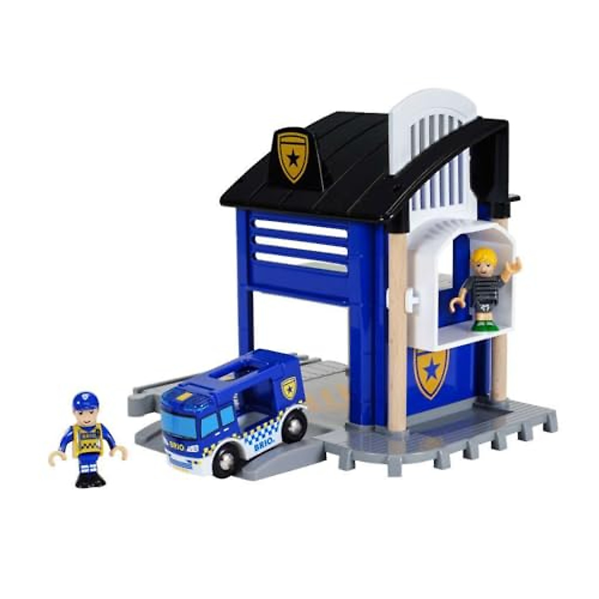 Brio World - 33813 Police Station - Interactive Toy Set for Kids | Enhances Creativity & Imagination | Features Light & Sound Effects | Compatible with Brio Railway | Perfect for Ages 3 and Up