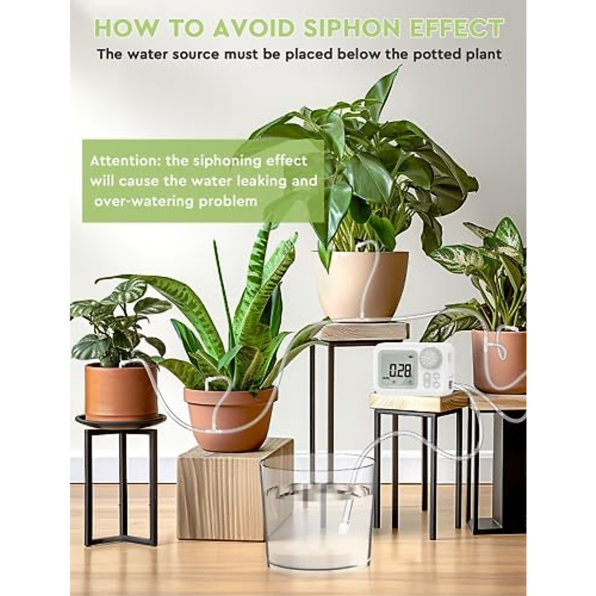 Automatic Drip Irrigation Kit, 15 Potted Indoor Houseplants Support, Indoor Automatic Watering System for Plants, with Digital Programmable Water Timer