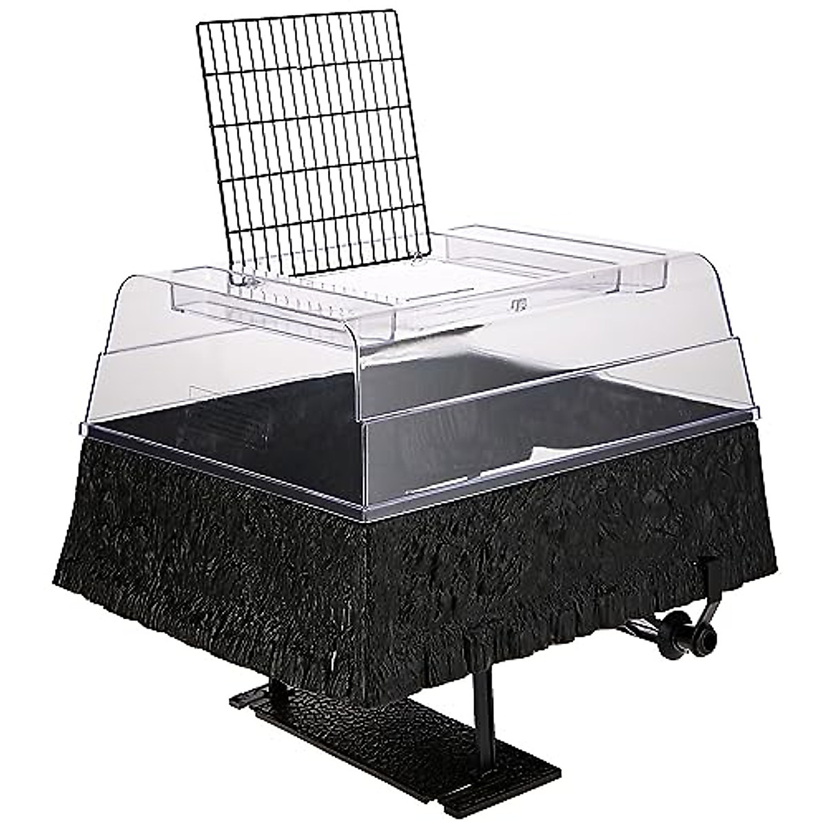PENN-PLAX Reptology Turtle Topper – Above Tank Basking Platform That Safely Mounts to Standard Size Tanks Including 10g, 20L, 20H, 29g, up to 55 Gallons and 13” Wide – Black Color
