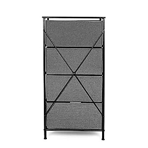 Nightstand Bedside Table Drawer Cabinet Chest of Fabric 4 Drawers Dresser Cabinet Bedroom Storage Tower Bins Organizer 4-Drawer Storage Cabinet Sleek Modern Yet Simple Look That Storage Tower Dresser
