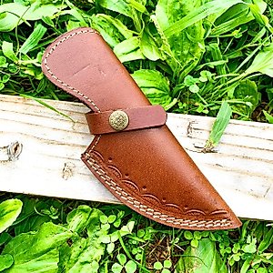 7" long custom handmade leather sheath fits up to 4" cutting blade knife