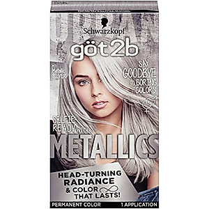 Schwarzkopf Got2b Metallics Permanent Hair Color, M71 Metallics Silver