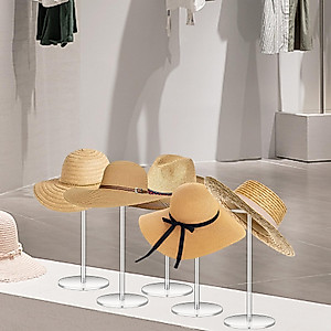 DIFENLUN 2 sets of acrylic hat stand wig display stand (13.8 "+11.8")/ Clear acrylic hat stand and wig display Hat stand Display hat stand/Round barbell base display wig display