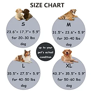 Dog Beds for Large Dogs,Rectangle Dog Beds for Medium Dogs,Machine Washable Dog Bed with Anti-Slip PVC Bottom,Waterproof Removable Pet Bed for Living Room,Bedroom,Crate,Black,Large