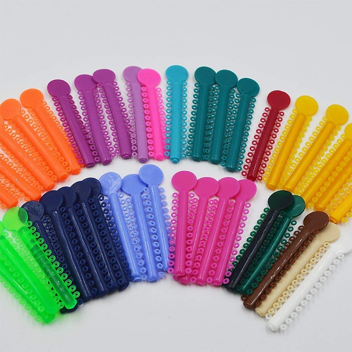 NSKR HPS 1040pcs of Orthodontic Elastomeric Ligature Ties, Orthodontic O-rings Braces Rubber Bands Multi-color