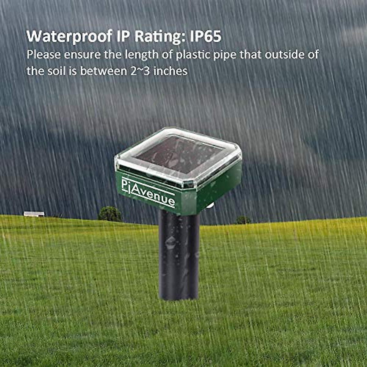 Solar Mole Repeller Ultrasonic Outdoor - Pest Control Rodent Repellent - Groundhog Repellent Snake Rodent Gopher Spikes Chaser Pest Control (4)