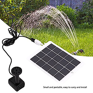 Solar Water Pump Floating Fountain,3W 5V Solar Fountain Pump,Powered Water Floating Sprinkler,6 Nozzlesfor Bird Bath, Fish Tank, Pond or Garden Decoration, Solar Water Pump Floating Fountain,3W 5