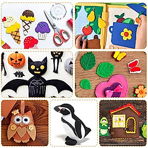 Felt Sheets for Crafts 9PCS 11.8 * 7.9in Wool Stiff Felt Sheets Soft Fabric Skin Felt DIY Patchwork Rug Arts and Crafts Fabric Pieces (Black+White+Gray)