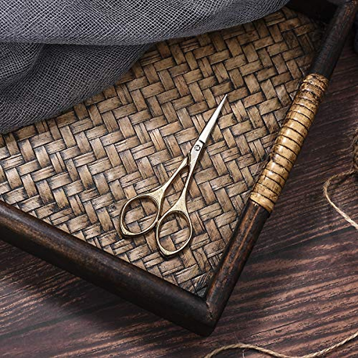 HITOPTY Small Embroidery Scissors, 3.9in Stainless Steel Sharp Craft Shears for Sewing, Art Work, Threading, Needlework Small Projects