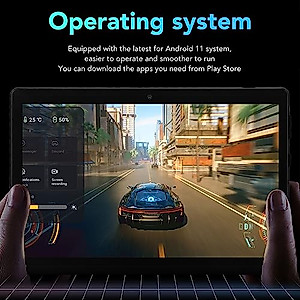 FOLOSAFENAR Support GPS Tablet, Octa Core CPU 4GLTE 6GB＋128GB Storage 8 Inch Digital Tablet with OTG Cable for Reading for Entertainment (Silver)