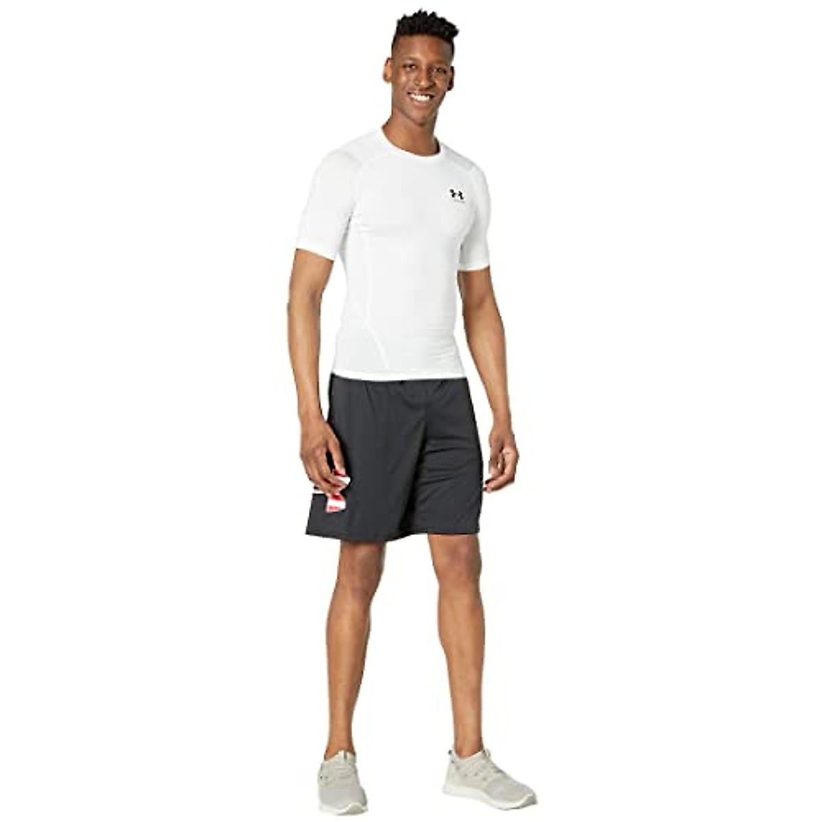 Under Armour Men's Armour HeatGear Compression Short-Sleeve T-Shirt , White (100)/Black, Small