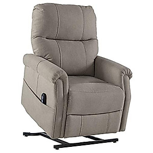 Signature Design by Ashley Markridge Modern Electric Power Lift Recliner for Elderly, Gray